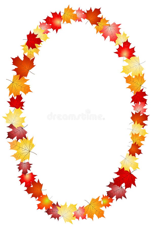Oval Flame Made with Fall, Autumn Leaves Stock Image - Image of autumn ...