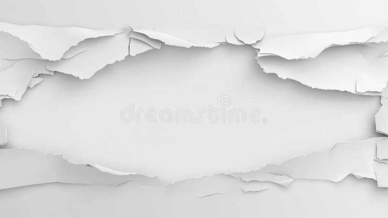 Oval Frame Made of Torn Paper on a White Background Serves As a Design ...