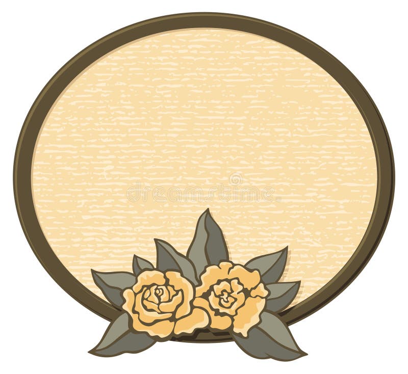 Oval frame with roses stock vector. Illustration of ornamental - 5334975