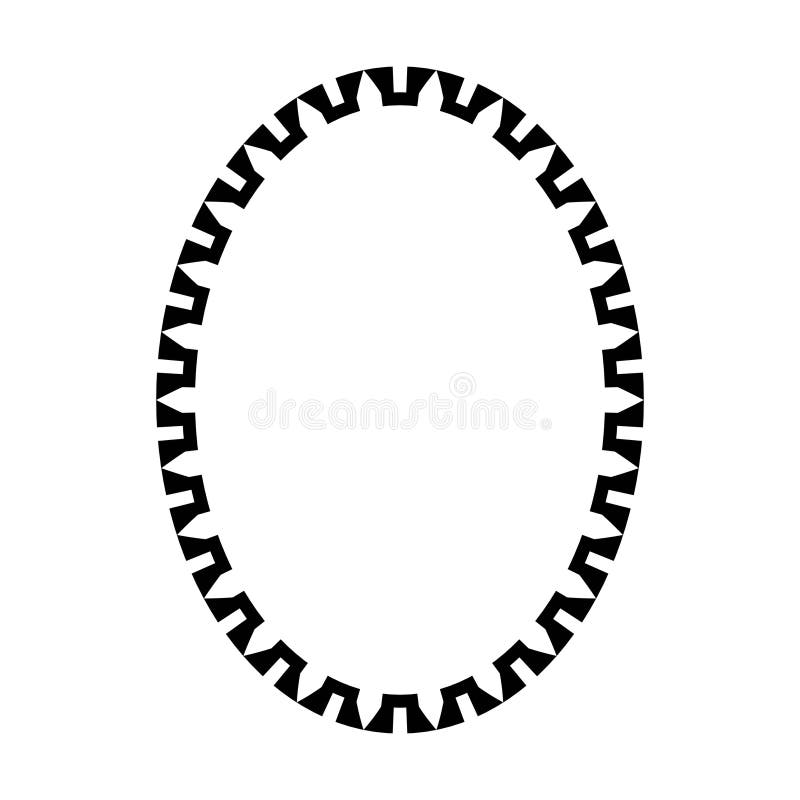 Oval Frame Round Border Design Shape Icon for Decorative Vintage Doodle ...