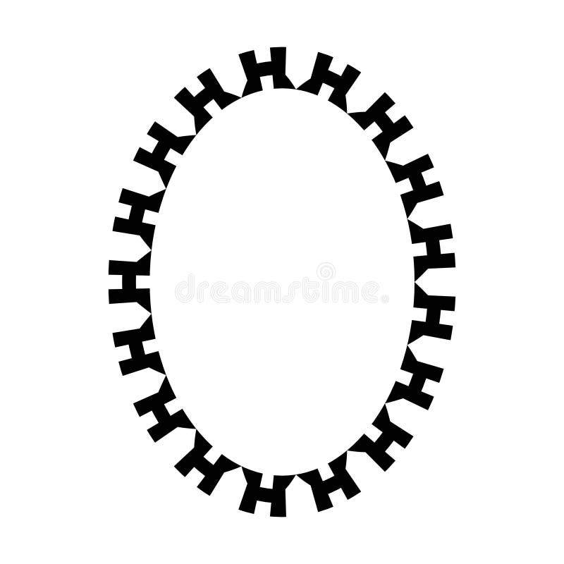 Oval Frame Round Border Design Shape Icon for Decorative Vintage Doodle ...