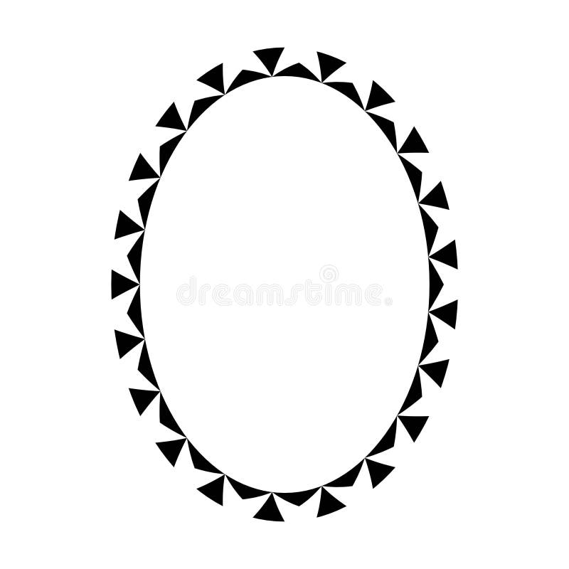 Oval Frame Round Border Design Shape Icon for Decorative Vintage Doodle ...