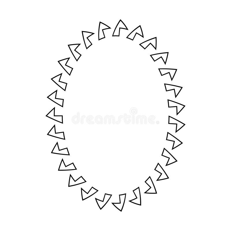 Oval Frame Round Border Design Shape Icon for Decorative Vintage Doodle ...