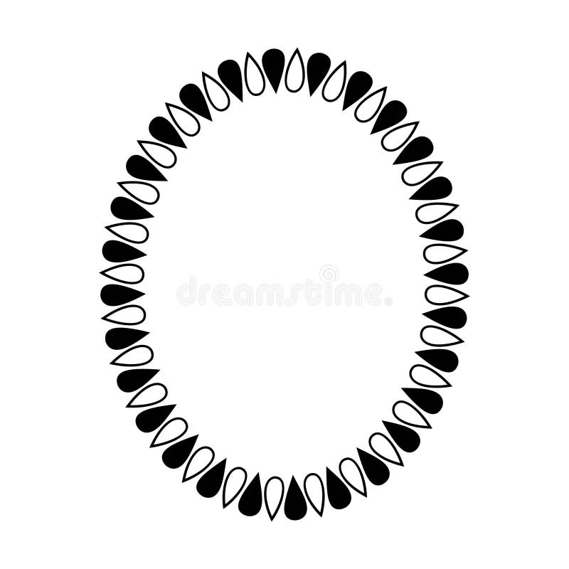 Oval Frame Round Border Design Shape Icon for Decorative Vintage Doodle ...
