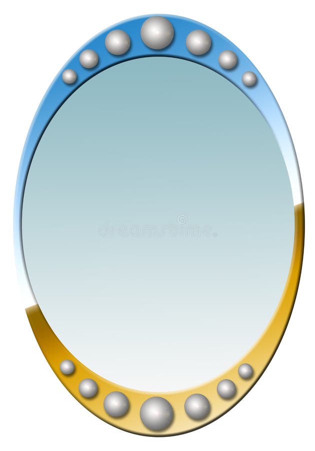 Oval Frame with Shiny Balls Stock Illustration - Illustration of ...