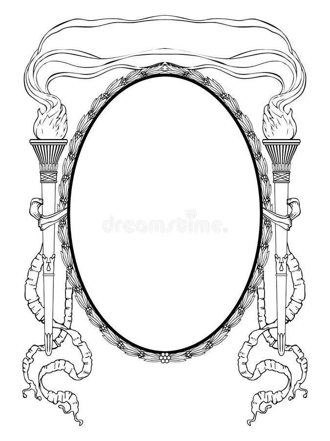 Oval Baroque Ornamental Decorative Frame Stock Vector - Illustration of ...