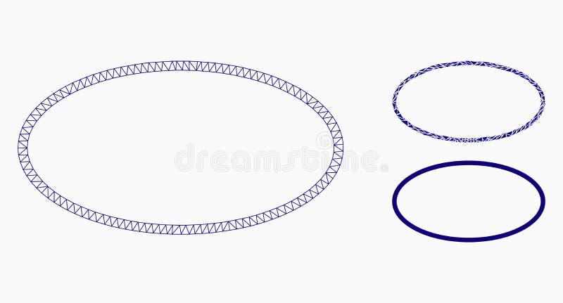 Oval Frame Vector Mesh Wire Frame Model and Triangle Mosaic Icon Stock ...