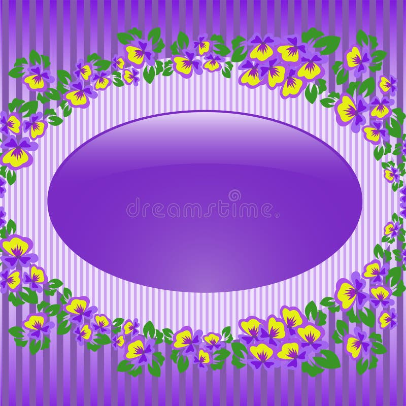 Oval frame with violets stock vector. Illustration of green - 18701037
