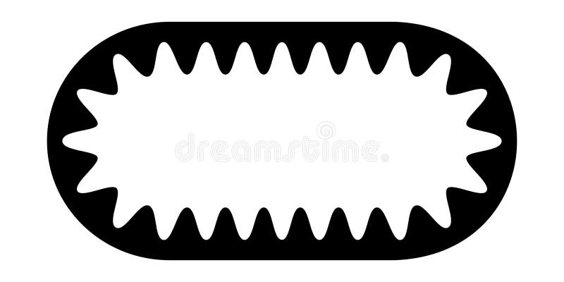 Oval Frame with Wavy Inner Edges. Rectangular Shape with Undulated ...