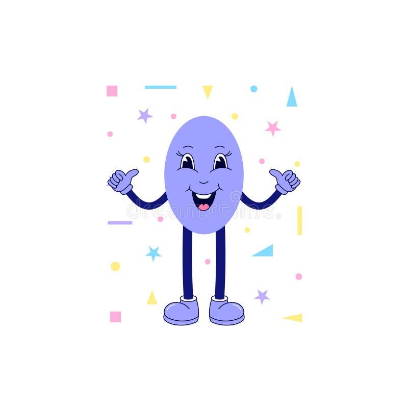 Oval in a Funny Cartoon Style. Simple and Cute Stock Vector ...