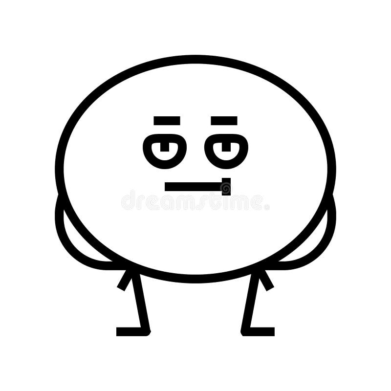 Oval Geometric Shape Character Line Icon Vector Illustration Stock ...