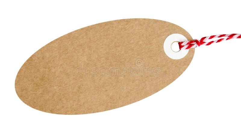 Oval Gift Tag Brown Card with String Stock Photo - Image of luxury ...