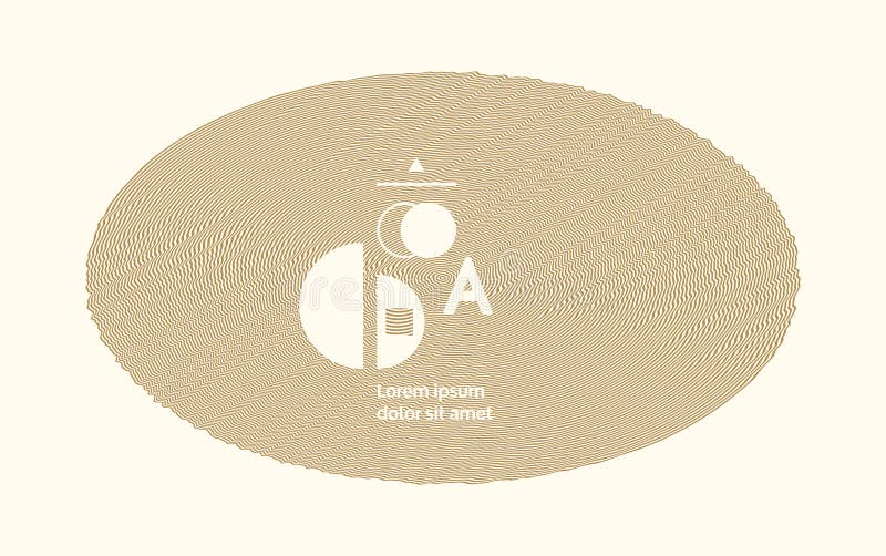 Oval with Glitch Effect. Abstract Striped Element with Optical Illusion ...