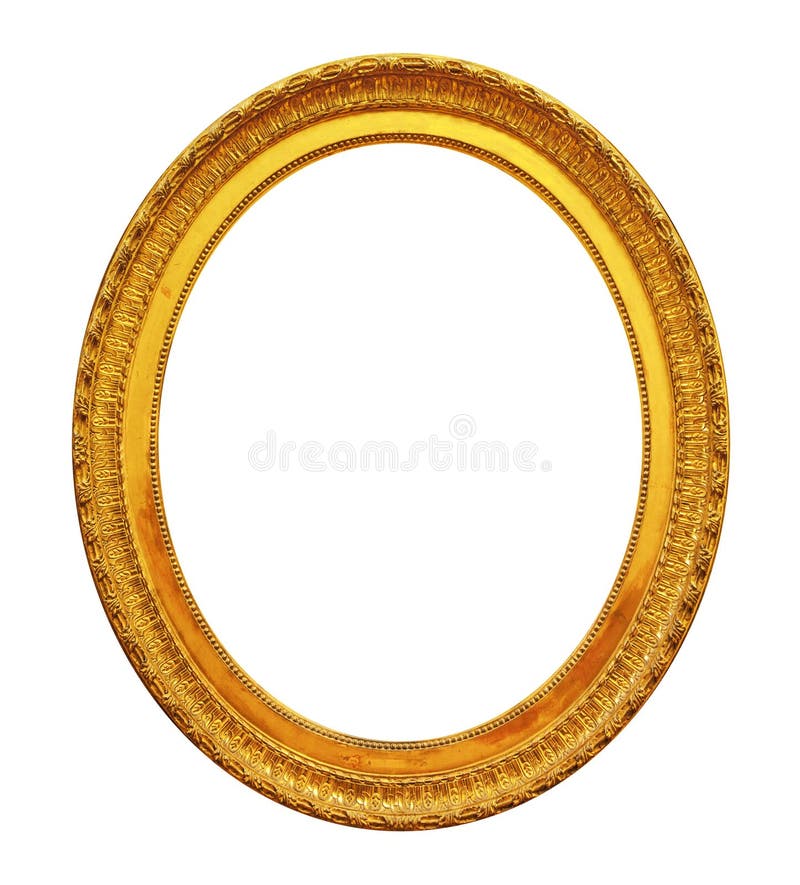 Old Gold Frame - Oval stock image. Image of isolated, antique - 4944521