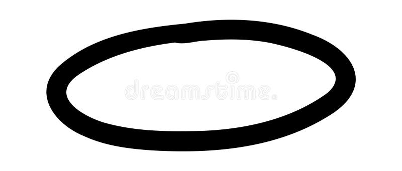 Oval Hand Drawn Shapes. Doodle Highlighter Handwritten Circle. Vector ...