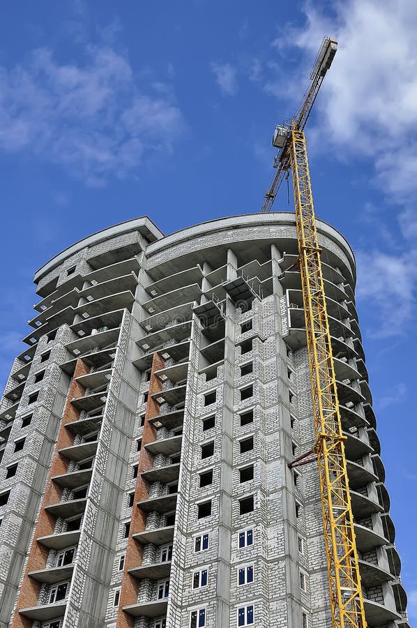 Oval high-rise building stock image. Image of installation - 58396379