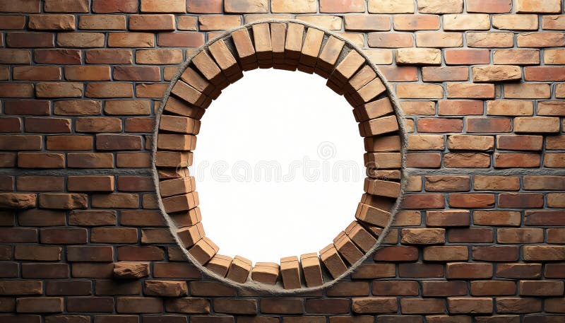 Oval Hole in Rustic Brick Wall Architectural Design Element ...