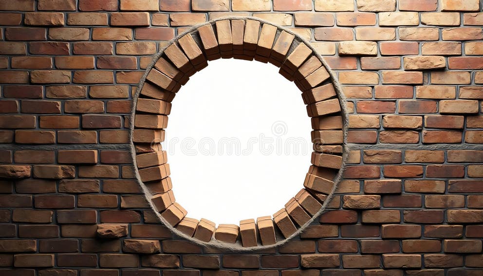 Oval Hole in Rustic Brick Wall Architectural Design Element ...