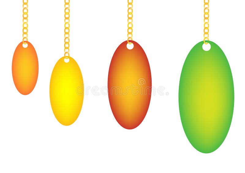 Oval Label Holding on a Goldenl Chain Stock Vector - Illustration of ...