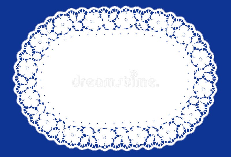 Oval Lace Doily Place Mat stock vector. Illustration of cotton - 4135006