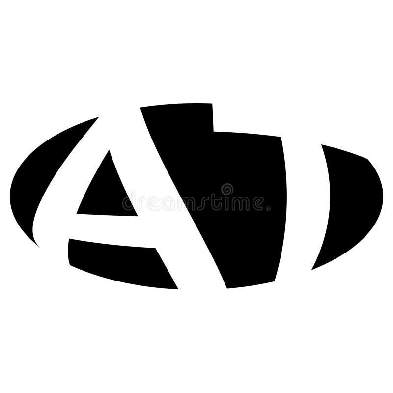 Oval Logo Double Letter a, T Two Letters at Ta Stock Vector ...