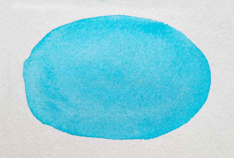 Oval Made of Light Blue Watercolor Paint on White Canvas, Top View ...