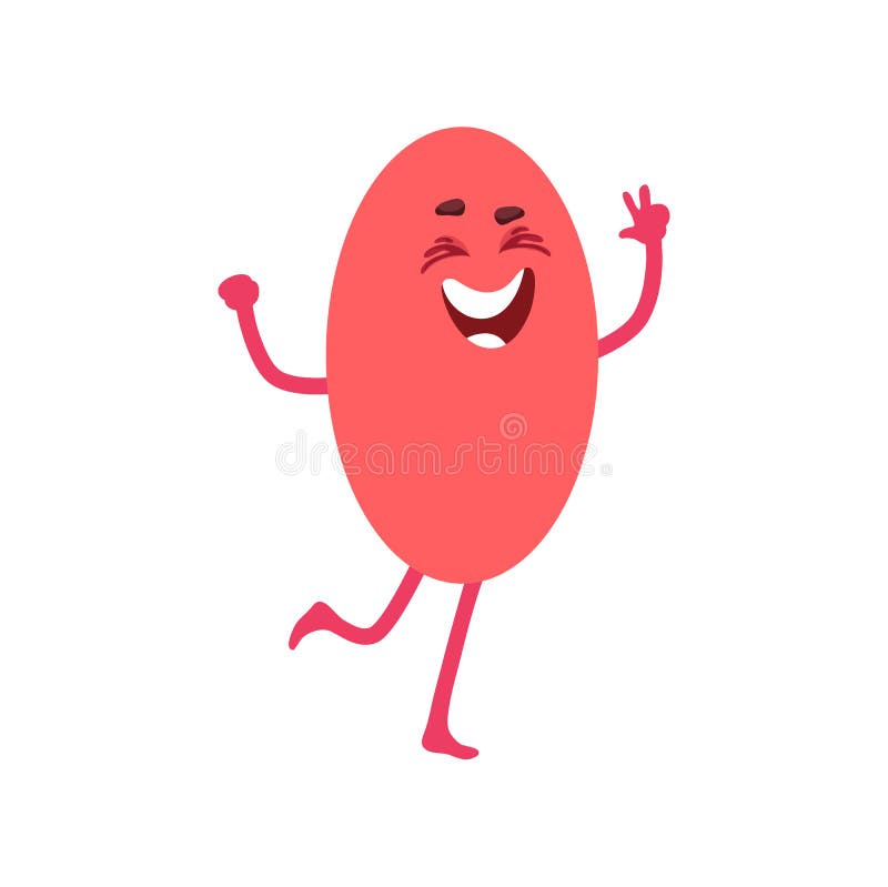 Oval Math Shape Character, Happy Laughing Figure Stock Illustration ...