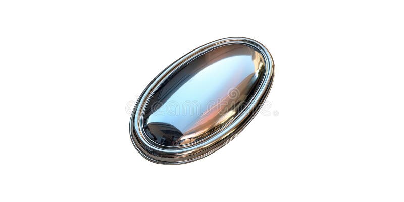 Oval Metallic Object with Reflective Surface. Futuristic Design and ...