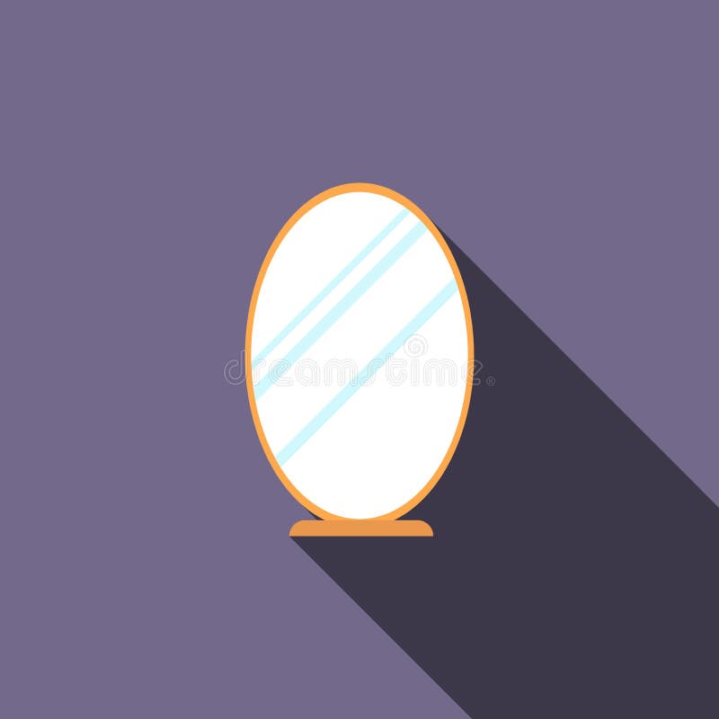 Oval Mirror Icon, Flat Style Stock Vector - Illustration of classic ...