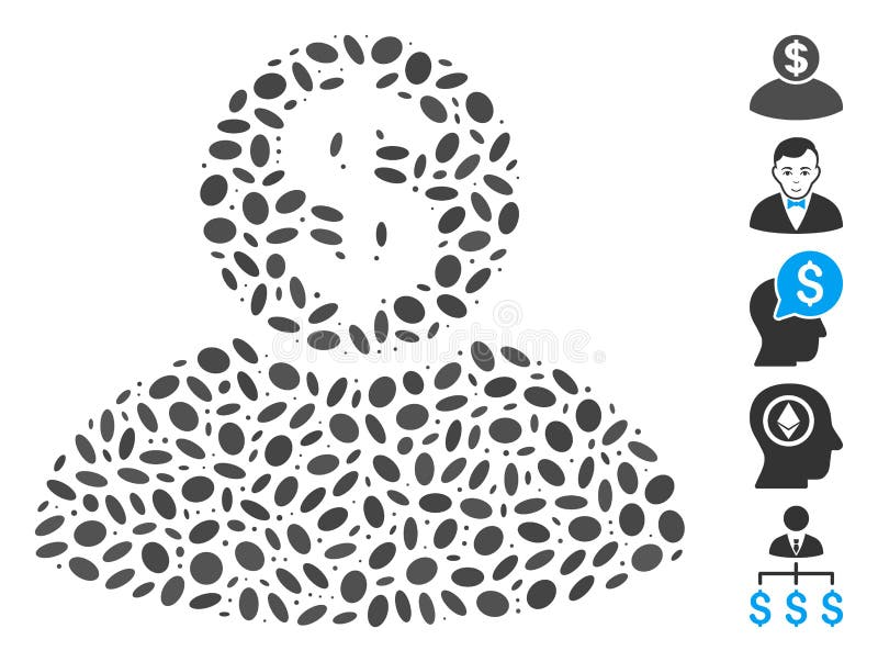 Oval Mosaic Banker stock illustration. Illustration of employee - 175722142