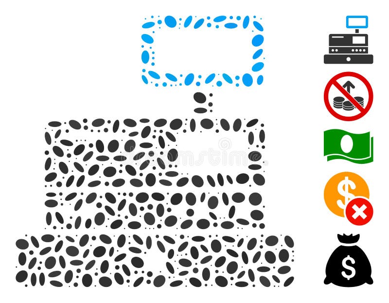 Oval Mosaic Cash Register stock illustration. Illustration of counter ...