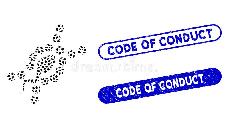 Code of Conduct Icon with Textured Code of Conduct Stamp Stock ...