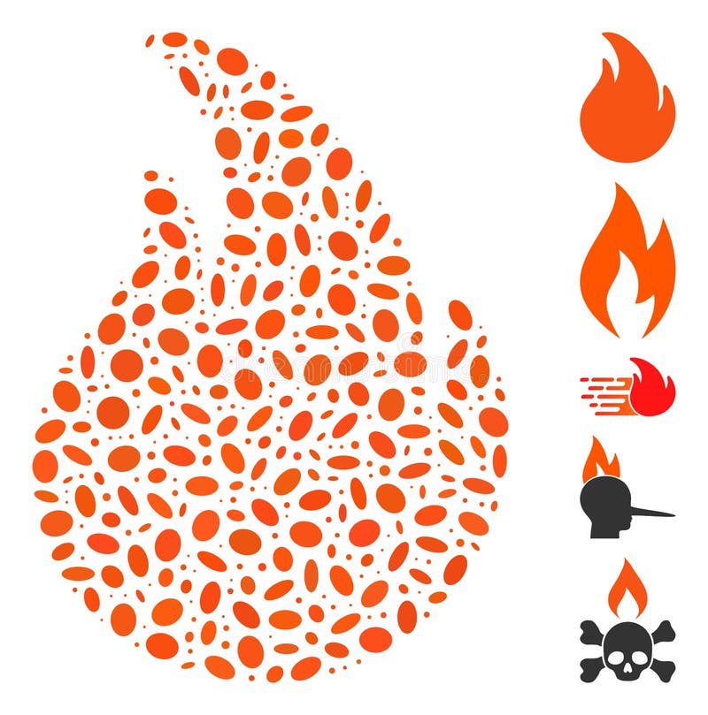 Oval Mosaic Fire stock illustration. Illustration of composed - 174944050