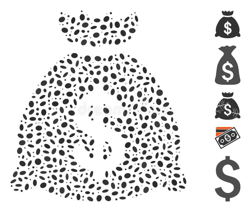 Oval Mosaic Money Bag stock illustration. Illustration of bank - 174532559