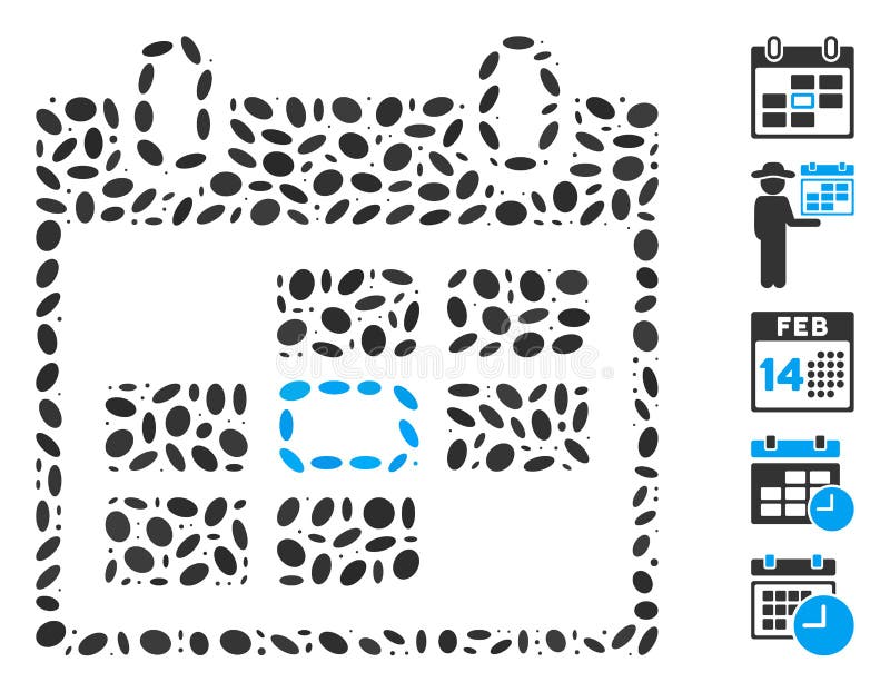 Oval Mosaic Selected Calendar Day Stock Illustration - Illustration of ...