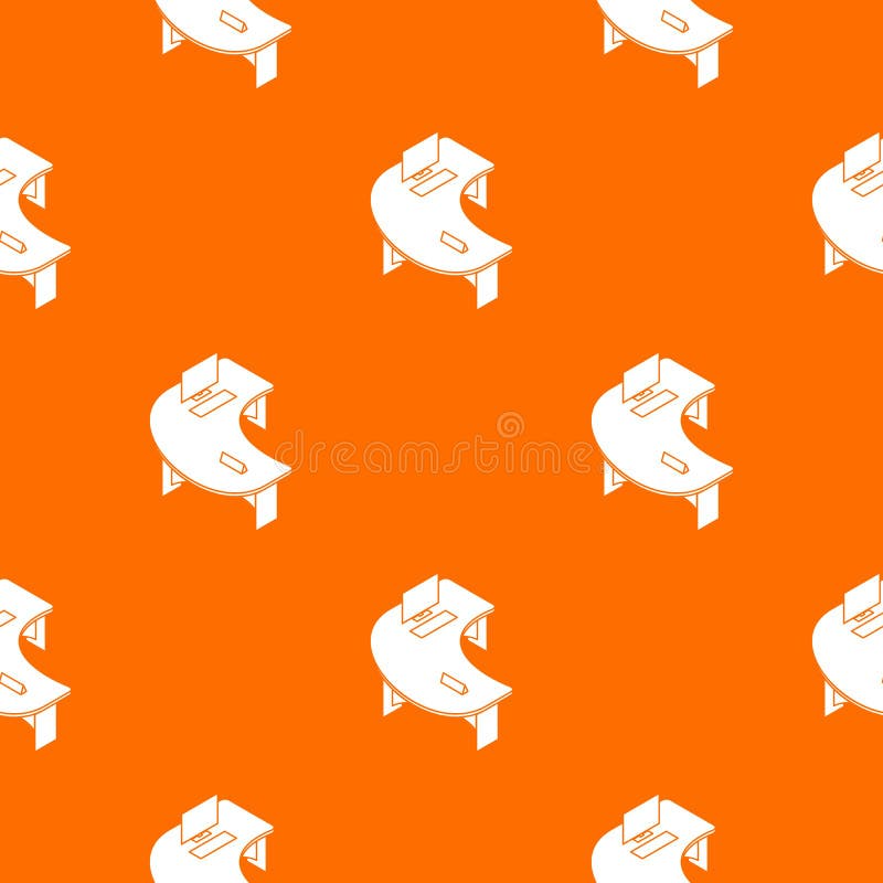 Oval Office Table Pattern Vector Orange Stock Vector - Illustration of ...