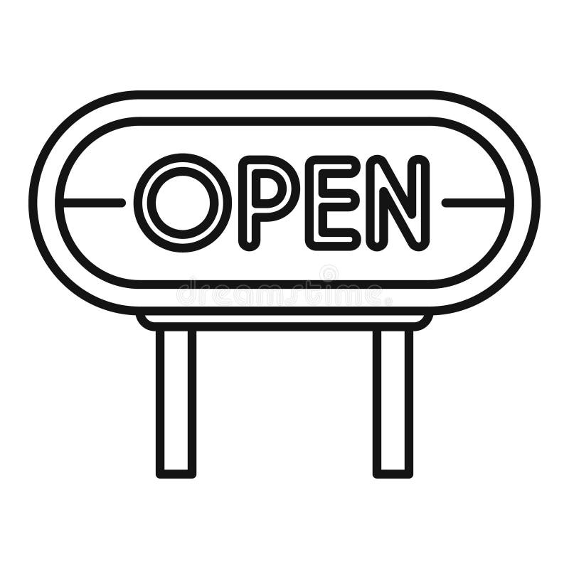 Oval Open Sign Indicating Shop is Open for Business Stock Illustration ...
