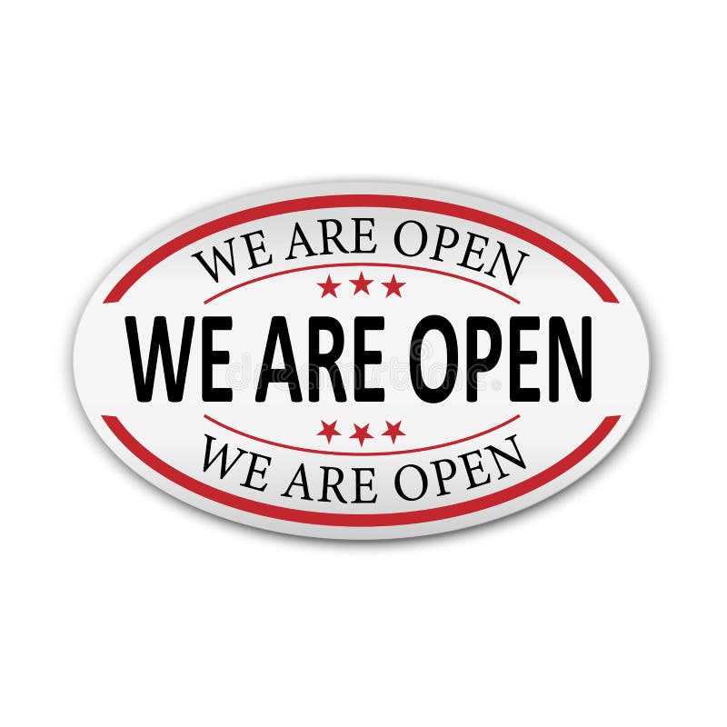 Oval Banner Label Opening Soon on a Blue Background Stock Illustration ...