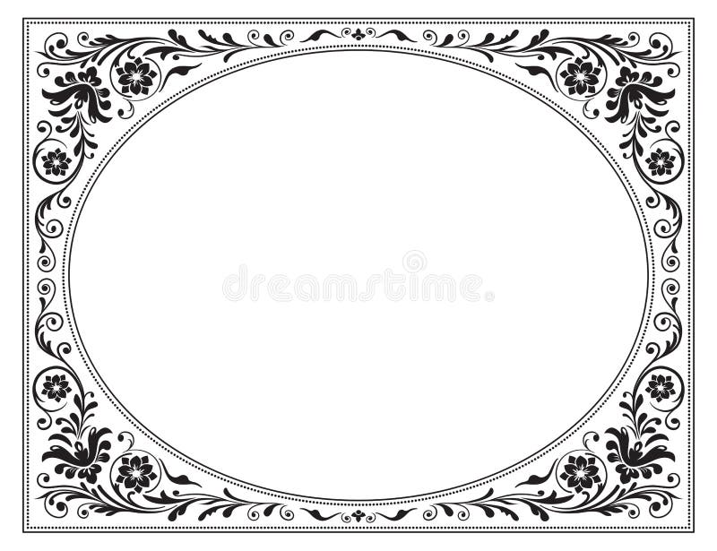 Ornate Oval Frame Vector Free