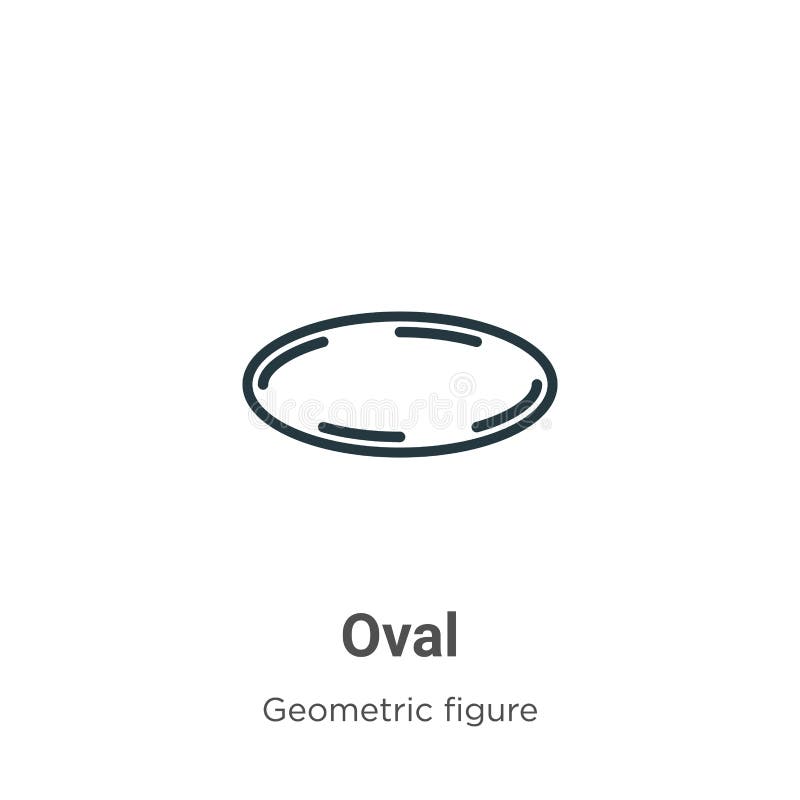 Oval Outline Vector Icon. Thin Line Black Oval Icon, Flat Vector Simple ...