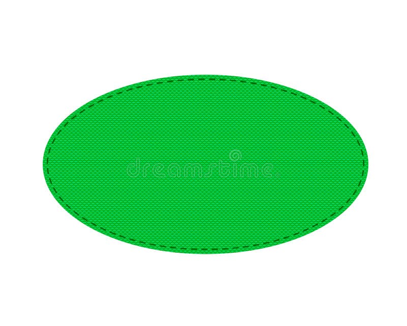 Oval patch with stitches stock vector. Illustration of badge - 136492505