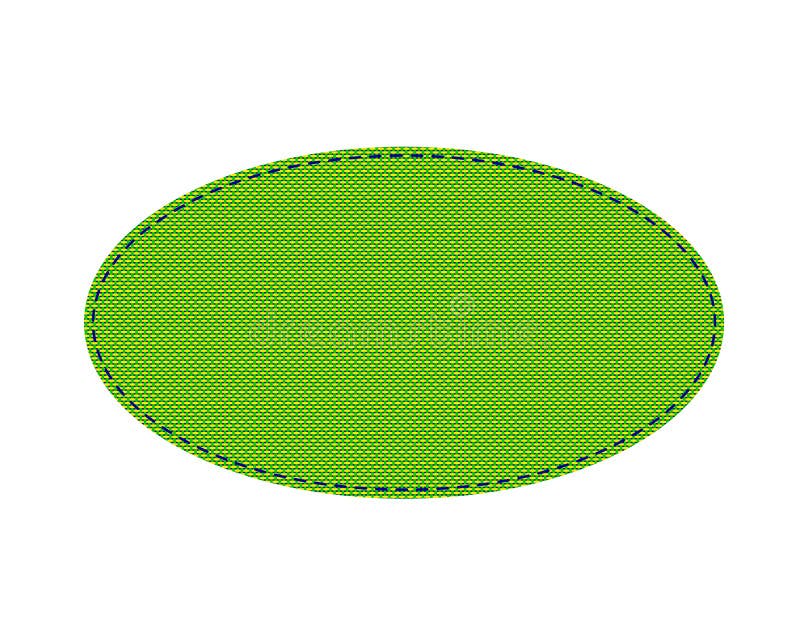 Oval patch with stitches stock vector. Illustration of graphic - 142585626