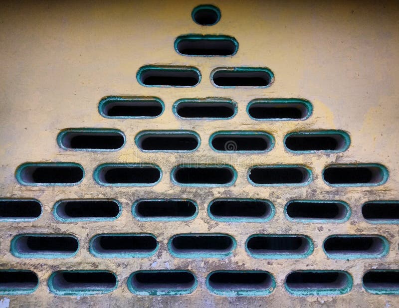 Oval Perforated Triangle Ventilation Stock Image - Image of grid, paint ...