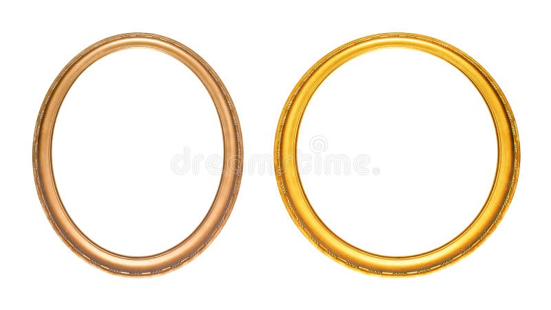 Oval Photo Frame Isolated on White Stock Photo - Image of classical ...