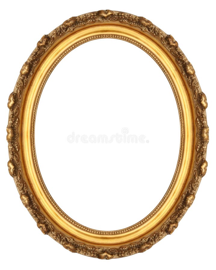 Decorative Oval Picture Frame Stock Photo - Image of fancy, brass: 1368928