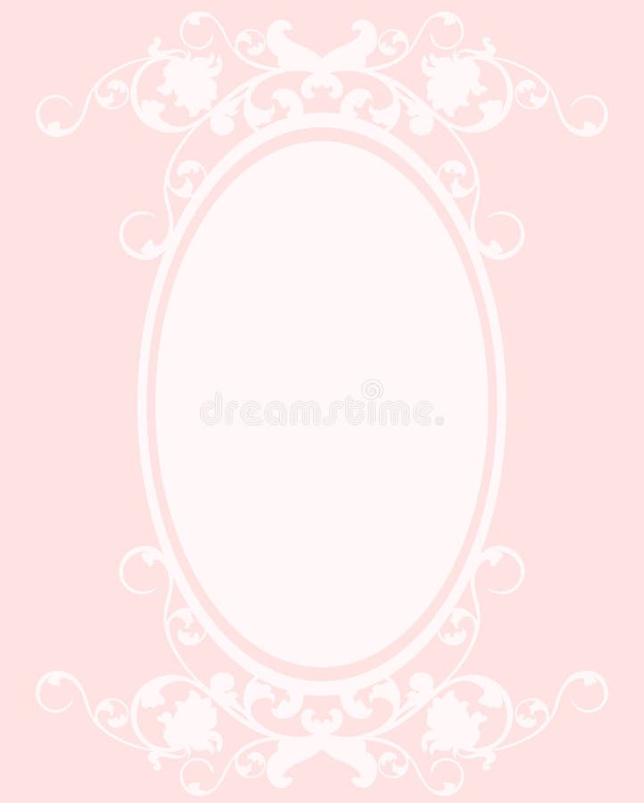 Pink Oval Tulips Flower Frame Border Stock Illustration - Illustration ...