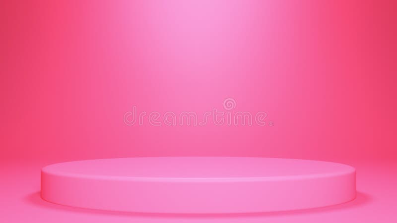 Oval Podium Pink, Pink Stand, Background, 3D Rendering Stock ...