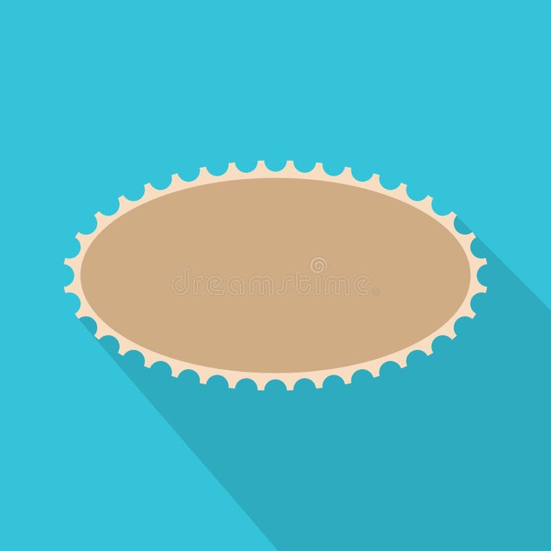 Oval Postage Stamp Icon, Flat Style Stock Illustration - Illustration ...