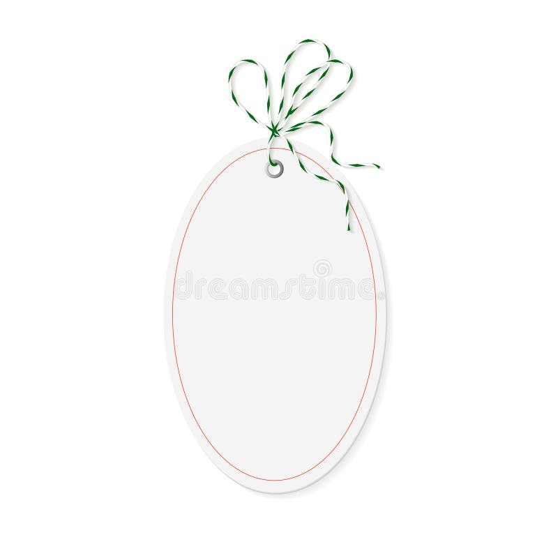 Oval Price Tag with Green String Stock Illustration - Illustration of ...