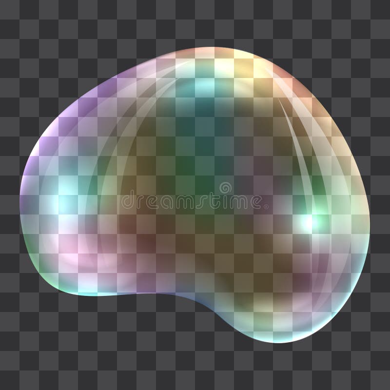Oval Rainbow Bubble Concept Background, Realistic Style Stock Vector ...